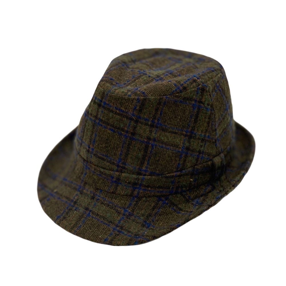WITHMOONS Tartan Plaid Check Pattern Fedora Hat Wool Classic Trilby ...