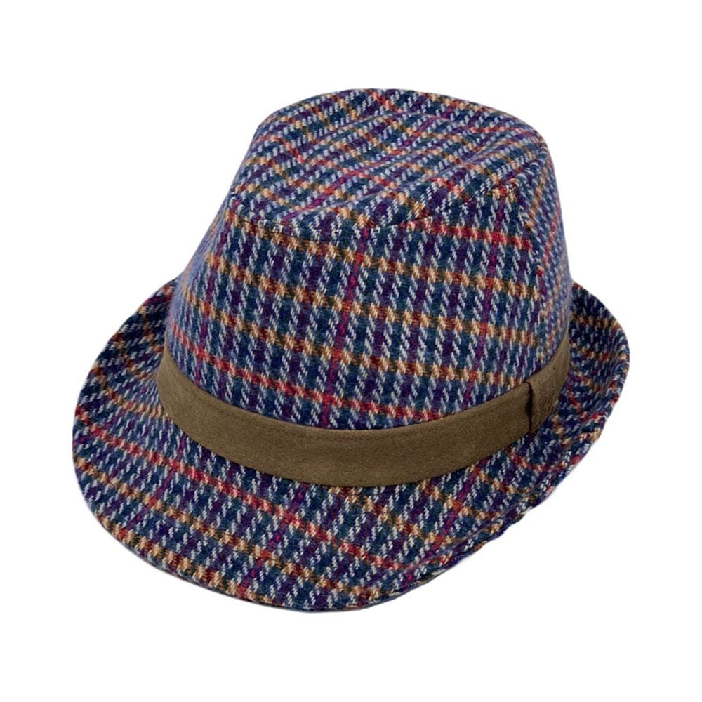 WITHMOONS Tartan Plaid Glen Check Pattern Fedora Hat Classic Wool ...