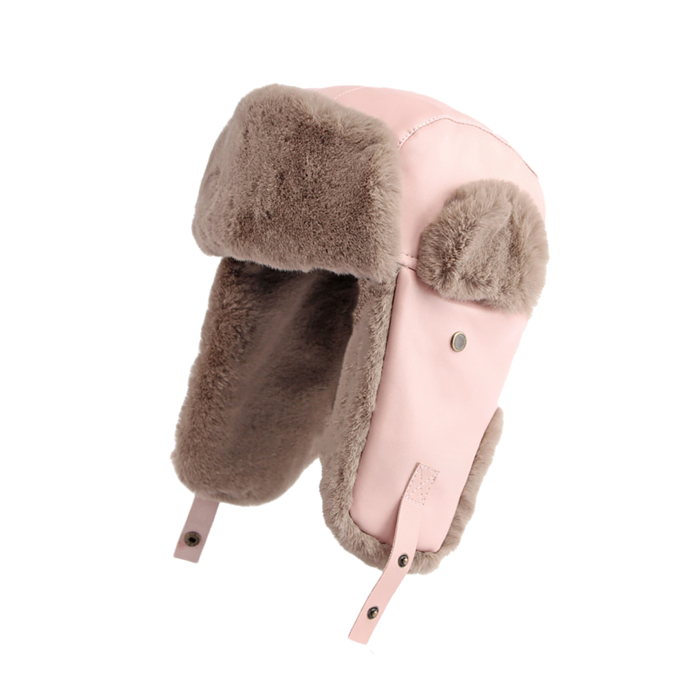 WITHMOONS Trapper Russian Bomber Hat - Winter Trooper Ski Ear Flap Cap - Faux Leather Aviator ...