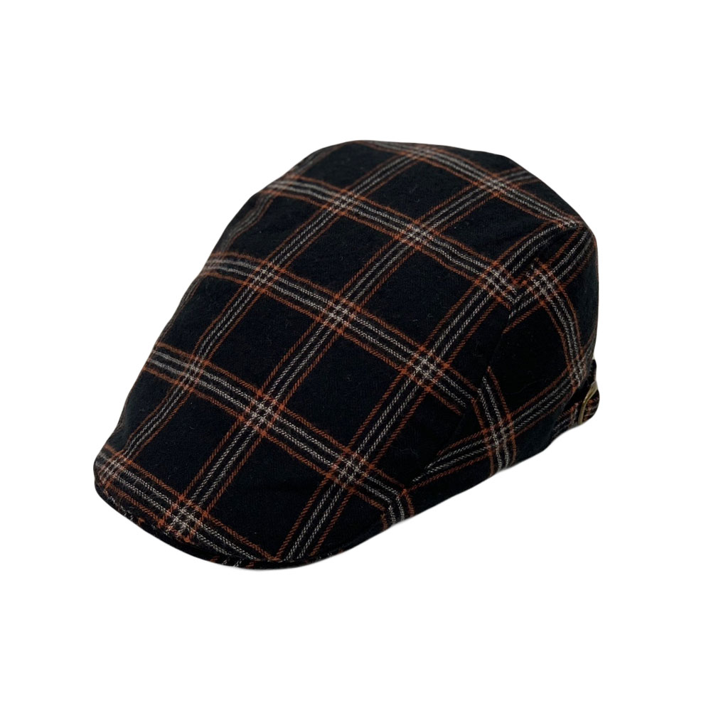 WITHMOONS Winter Cotton Ivy Flat Cap Tartan Check Adjustable Newsboy ...