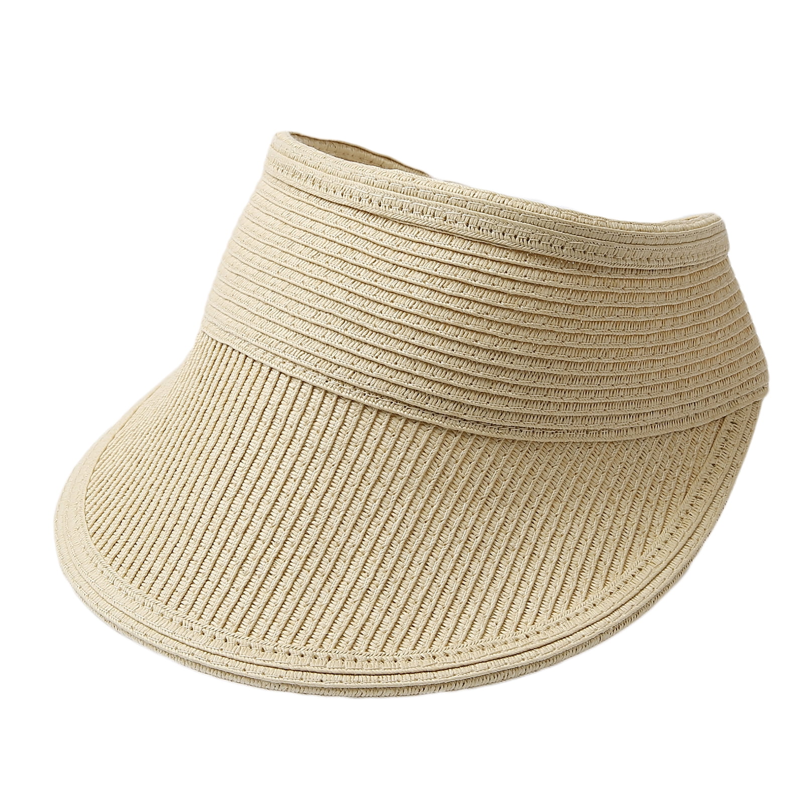 WITHMOONS Womens Wide Brim Sun Visor Foldable Straw Beach Hat KRV1201 ...