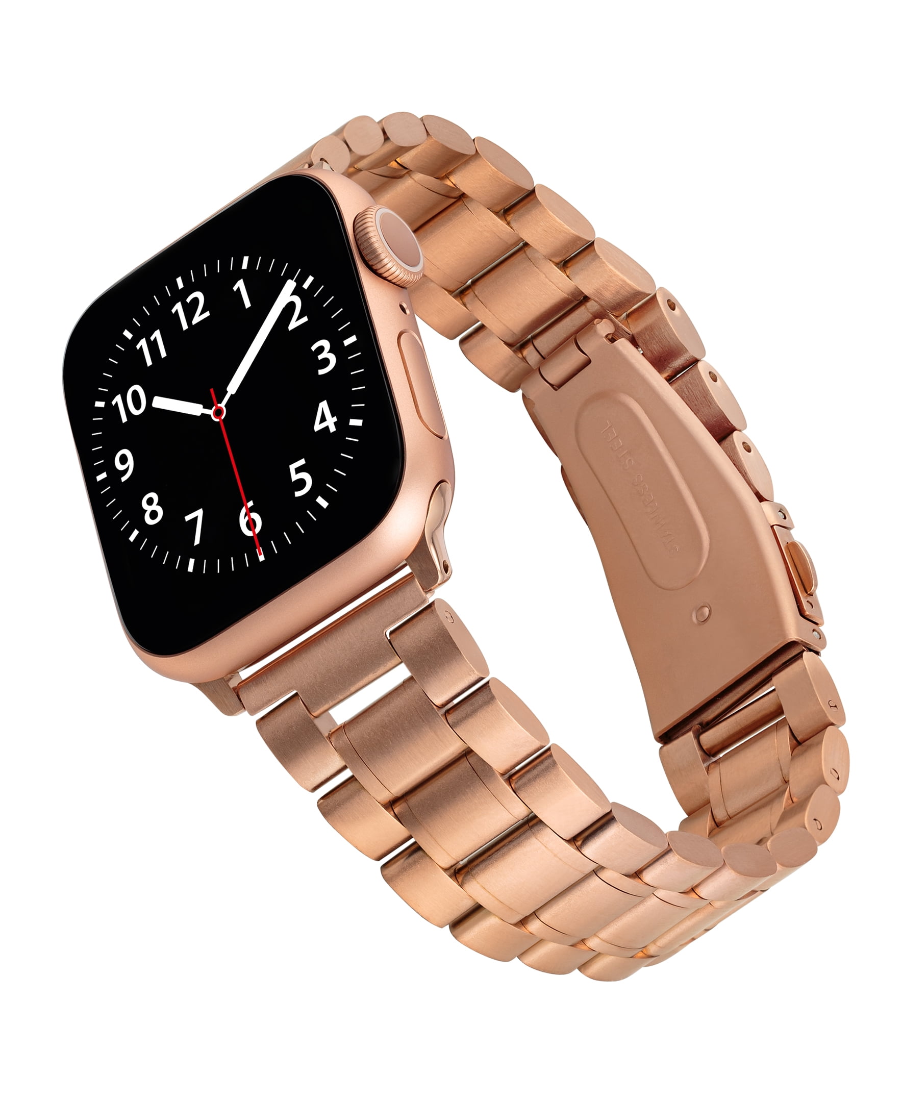 WITHit Rose Gold Link Band with Stainless Steel Fold Over Closure for ...