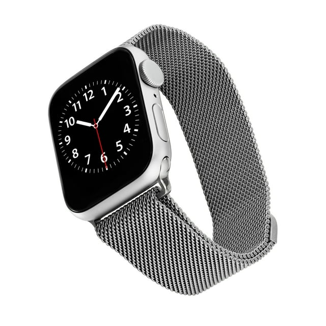WITHit Silver Stainless Steel Mesh Band for 38mm/40mm/41mm Apple Watch ...