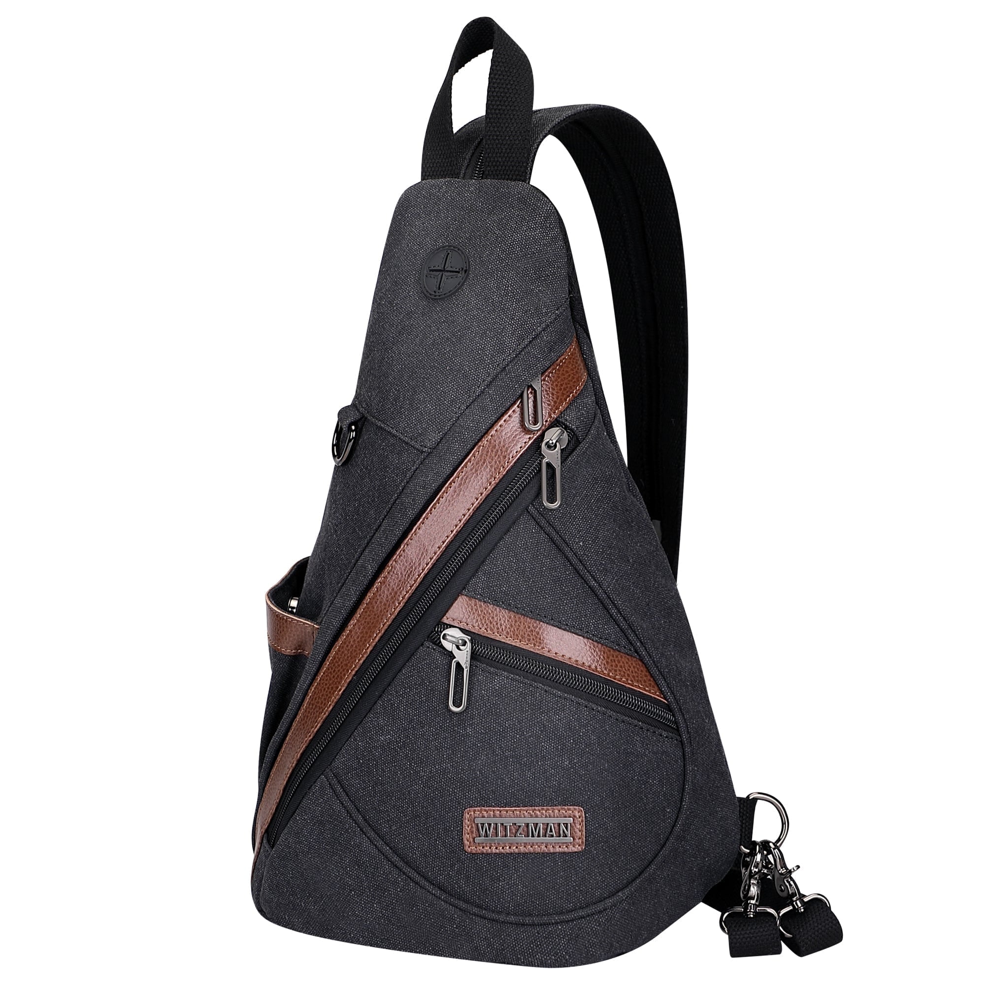 WITZMAN Canvas Sling Bag for Men Women Convertible Sling Backpack ...