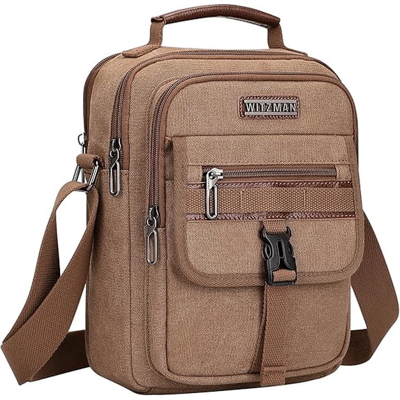 WITZMAN Crossbody Bag for Men Canvas Vintage Shoulder Bags Man Purse ...