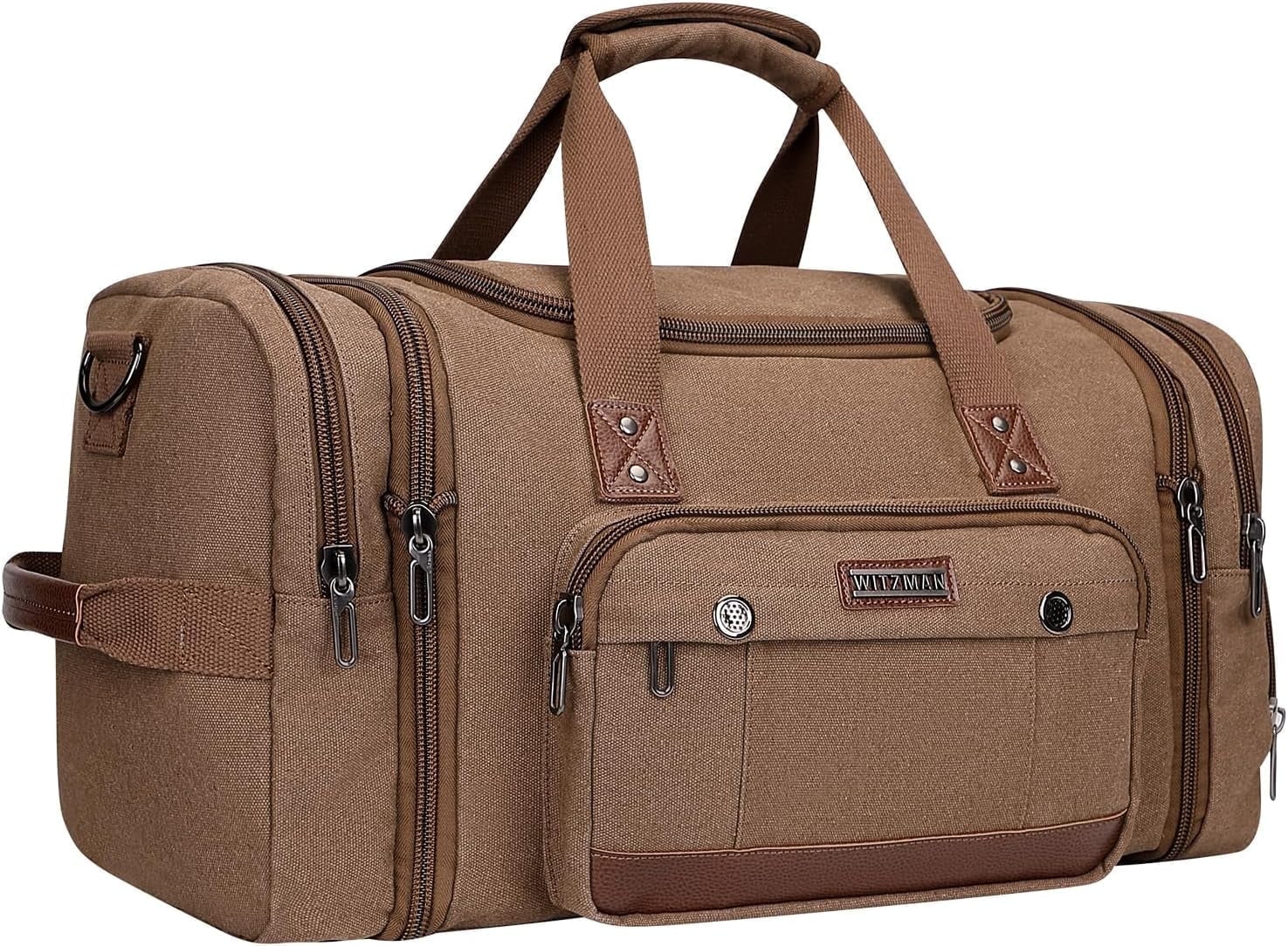 WITZMAN Mens Duffle Bags for Traveling Canvas Weekender Travel Bag ...