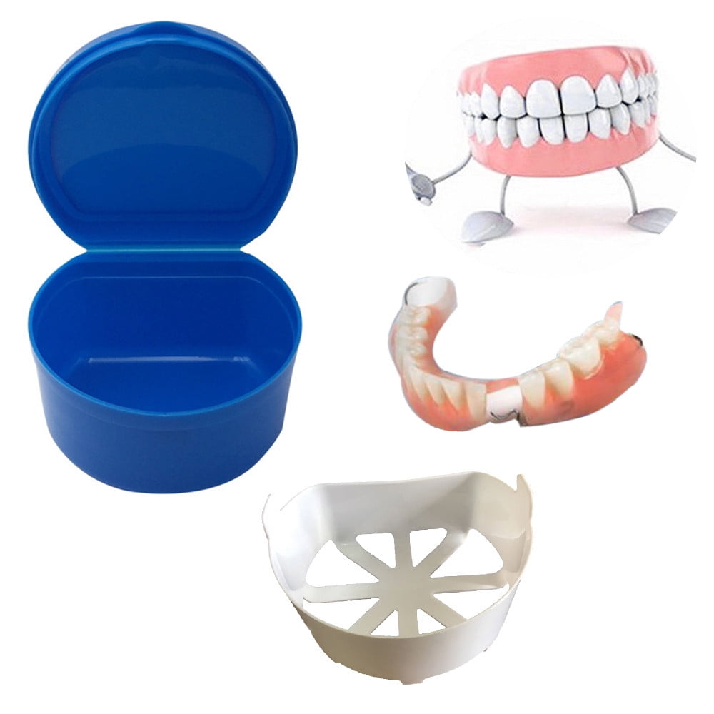 WIURAY Cleaning Supplies Kit Denture Bath Box Case Dental False Teeth ...