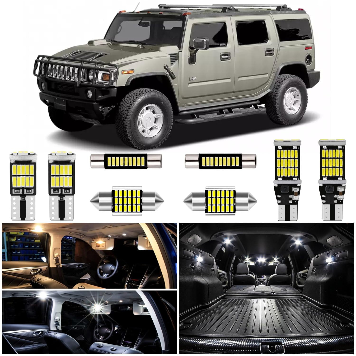 WIYBYDM H2 LED Interior Lights Kit for Hummer H2 2003 2004 2005 2006 ...