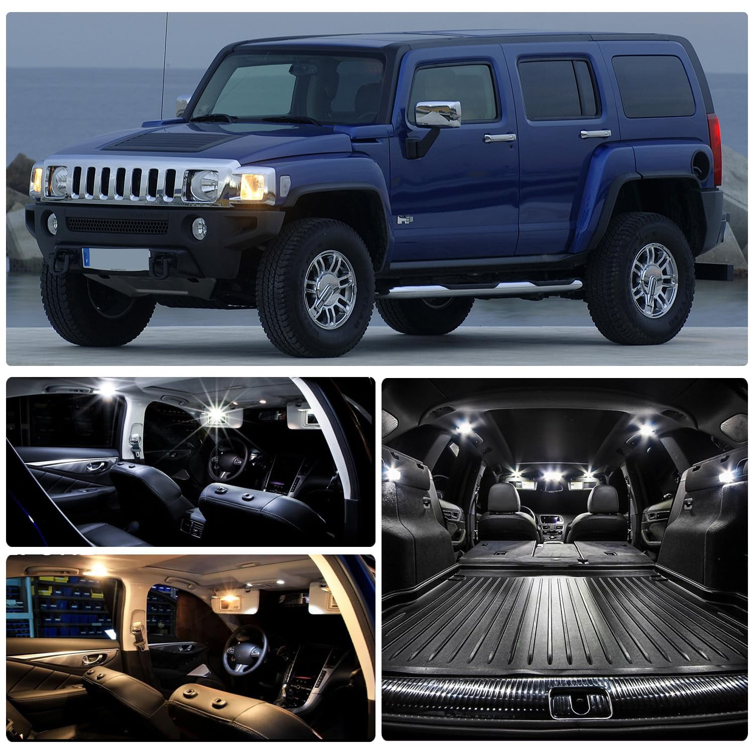 WIYBYDM White LED Interior CM31 Lights Kit for Hummer H3 2006 2007 2008 ...