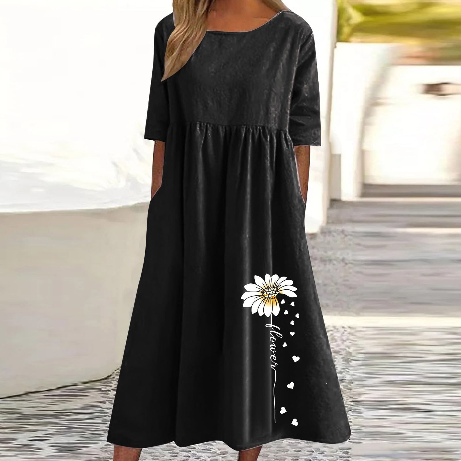 WIZUTIZ Beach Dresses for Women Trendy Flowy Smocked High Rise Plus ...