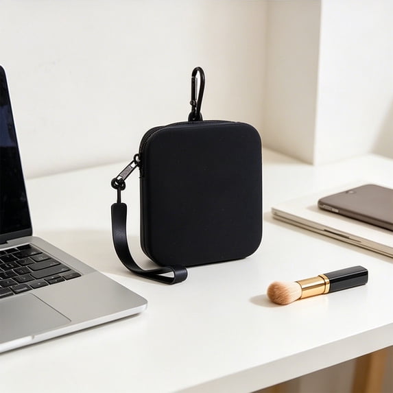 WIZUTIZ Black Silicone Storage Pouch Portable Zipper Organizer for ...