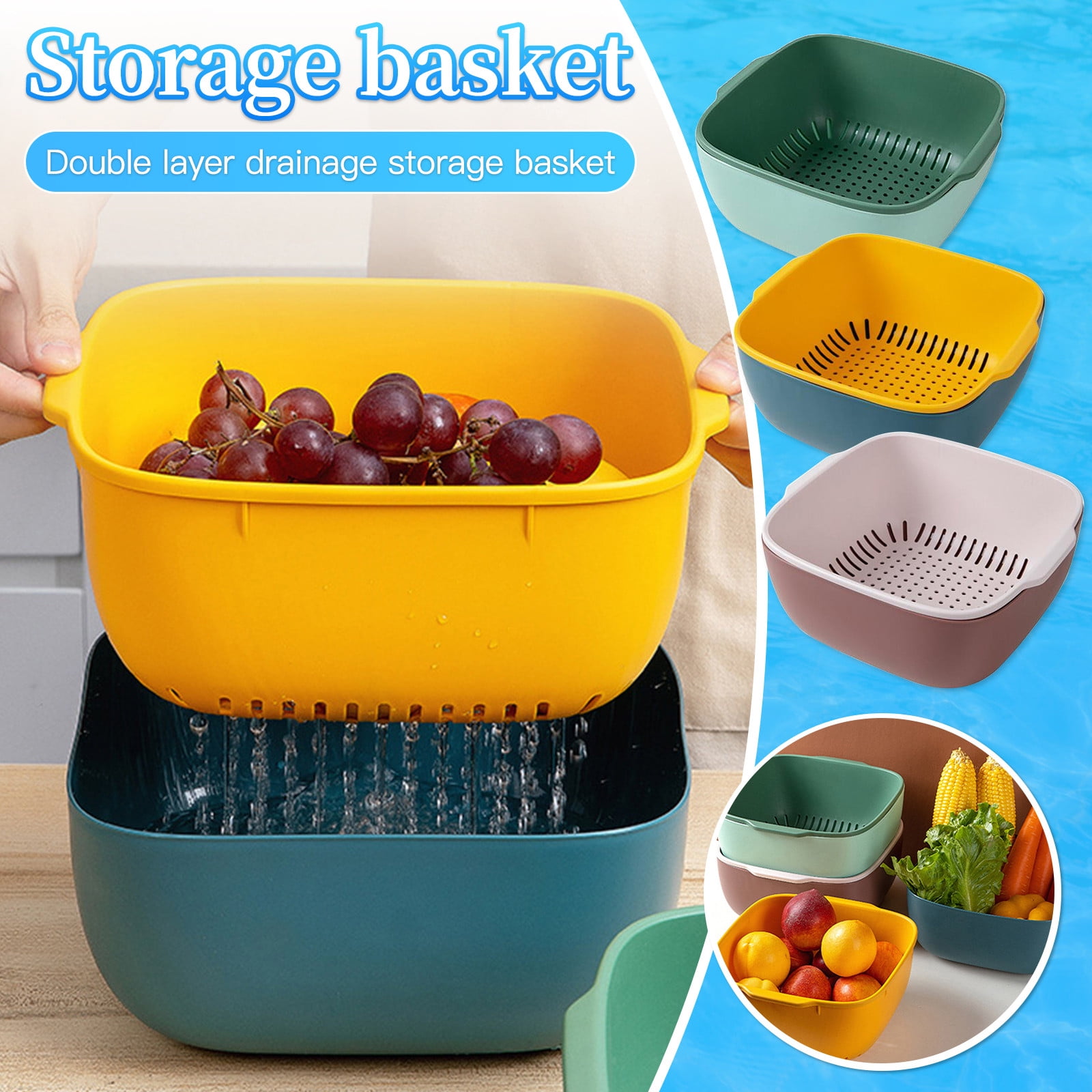 WIZUTIZ Colanders & Food Strainers Easy Grip Handle Strainer Set ...