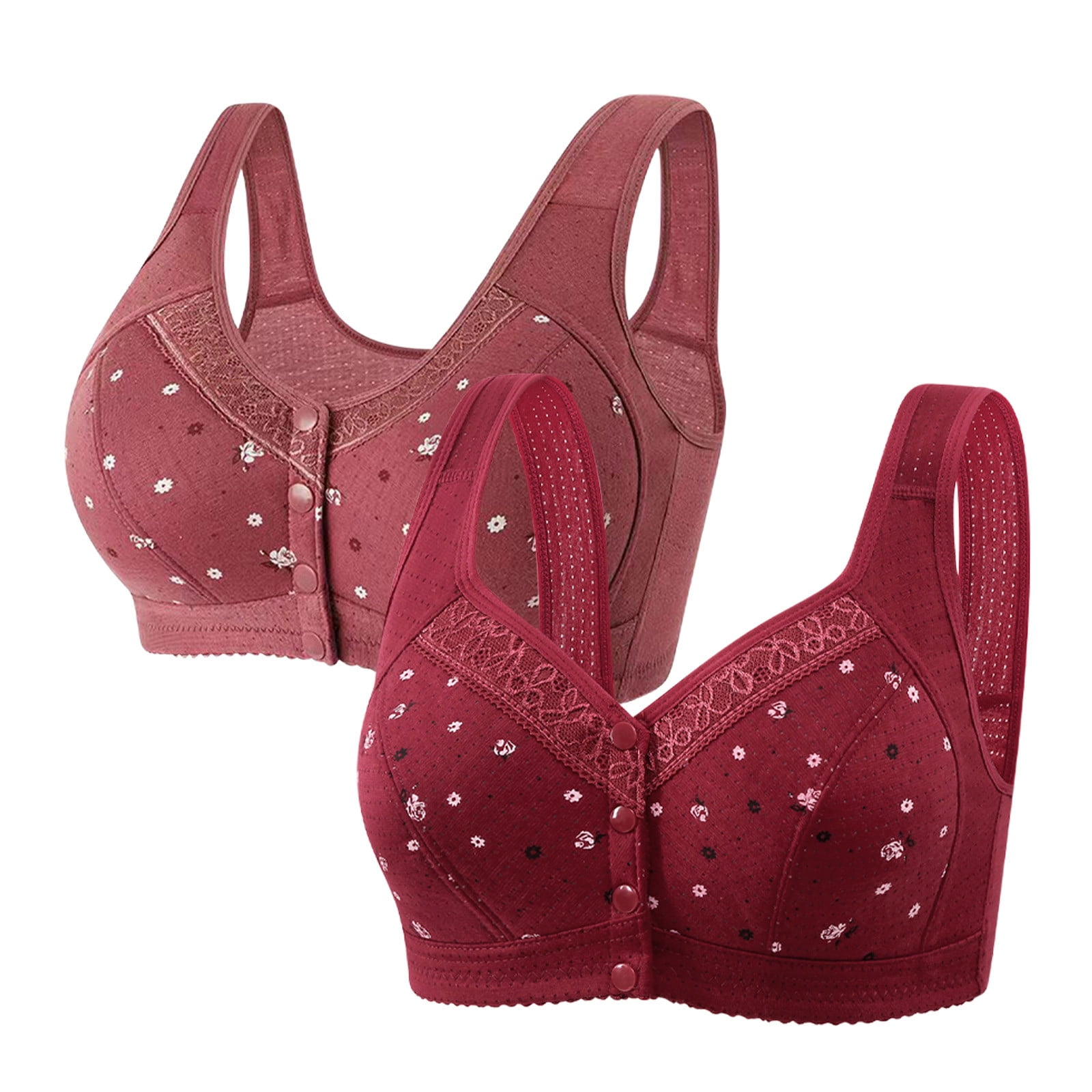 WIZUTIZ Front Closure Bras for Women Bras for Women Pack 2-Pack Push up ...