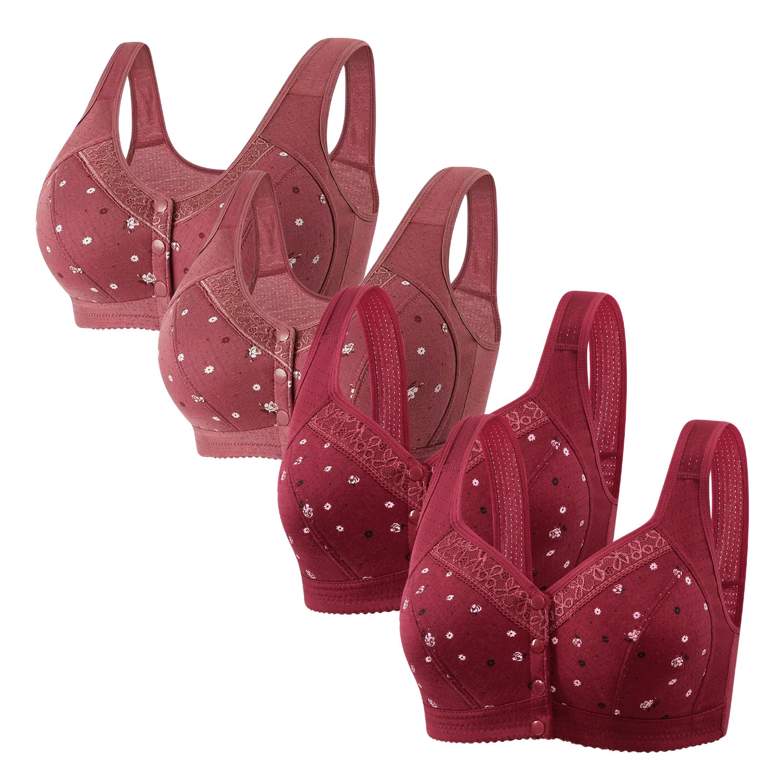 WIZUTIZ Front Closure Bras for Women Bras for Women Pack 4PCS ...