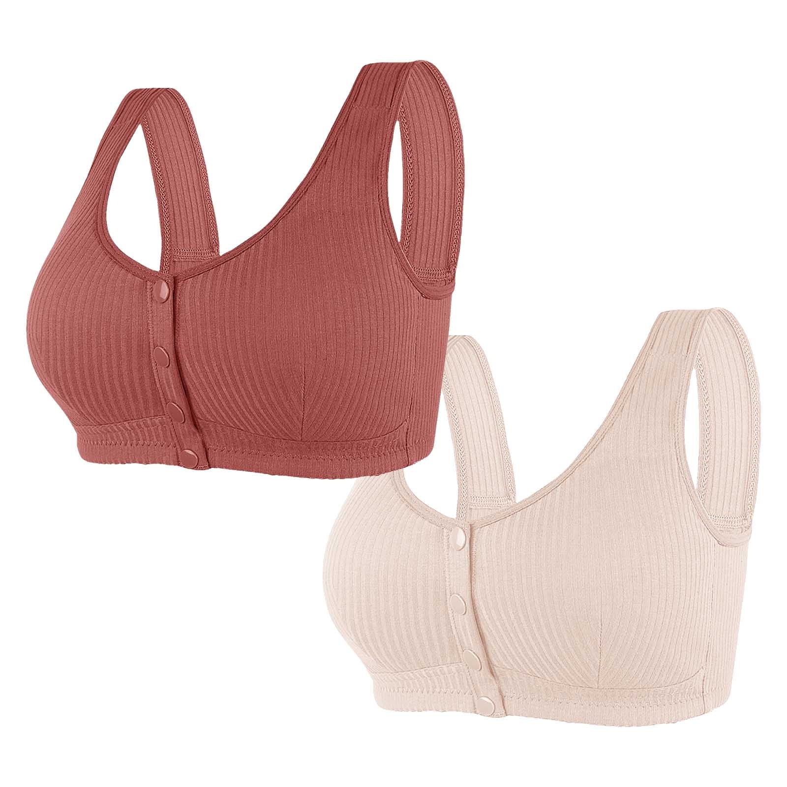 WIZUTIZ Front Closure Bras for Women Bras for Women No Underwire 2-Pack ...