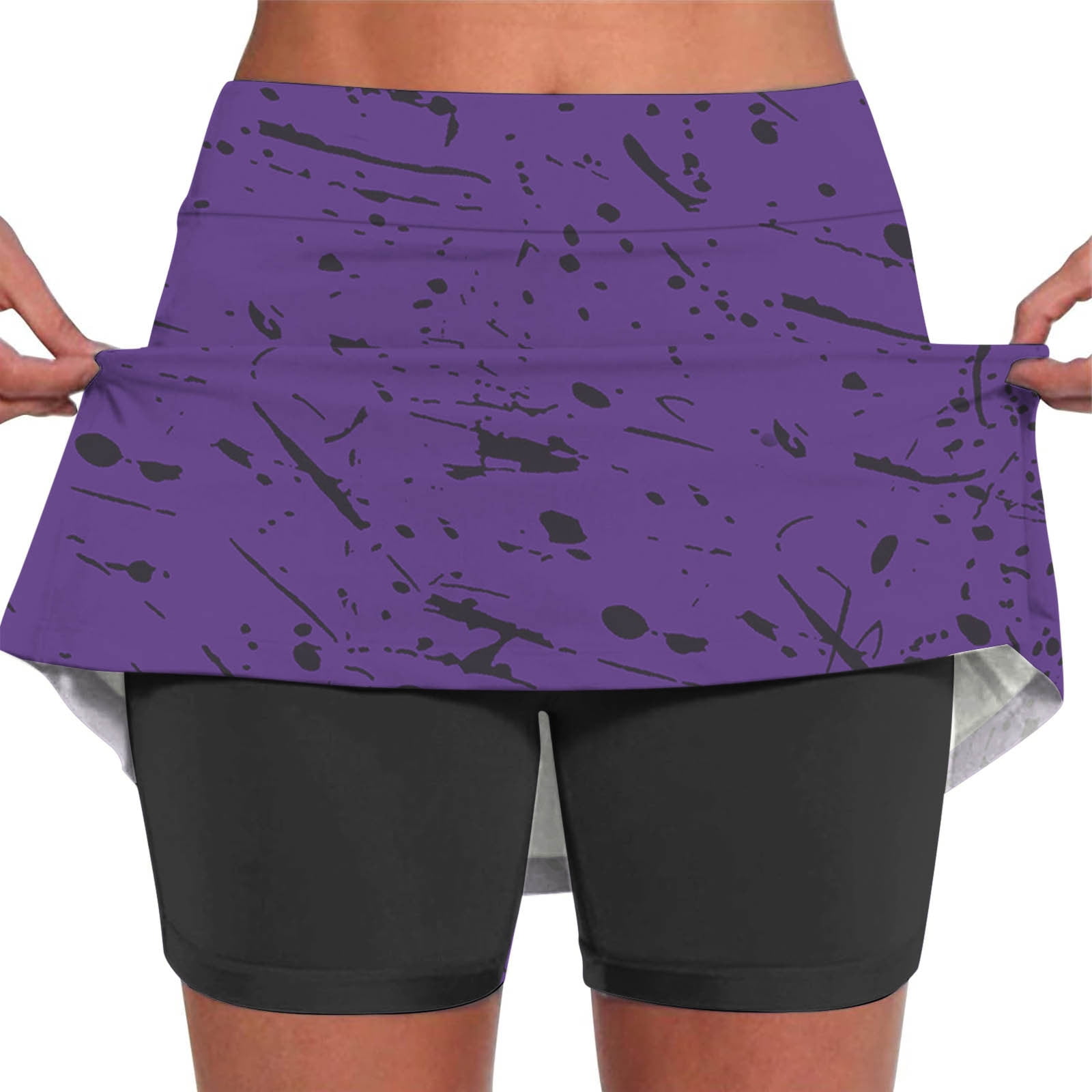 WIZUTIZ Golf Skirts for Women Gym Retro Casual Fitted Flowy Skorts ...