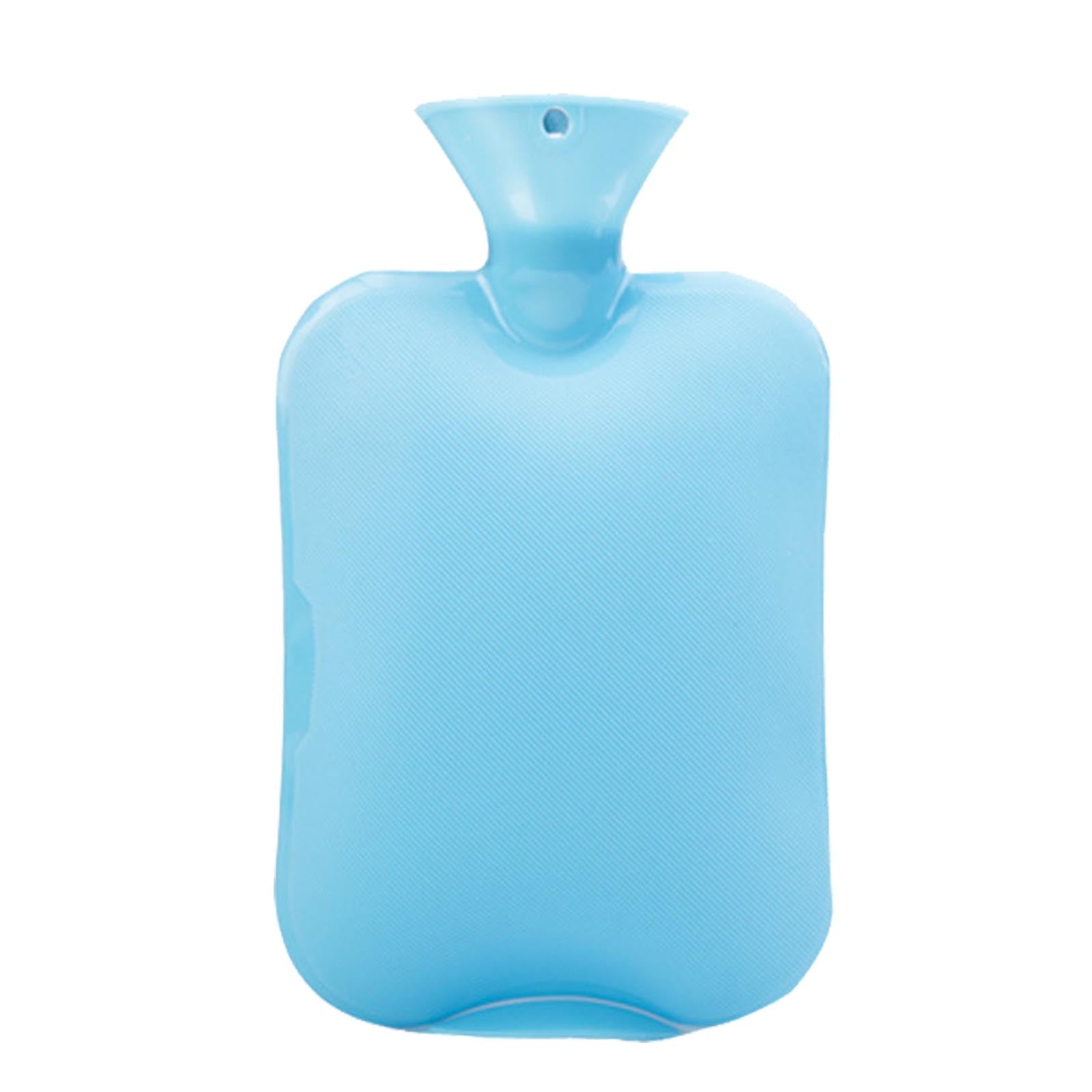 WIZUTIZ Hot Water Bottle Blue Ribbed PVC Heat Pack Leak Resistant for ...