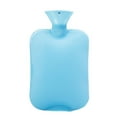 WIZUTIZ Hot Water Bottle Blue Ribbed PVC Heat Pack Leak Resistant for ...