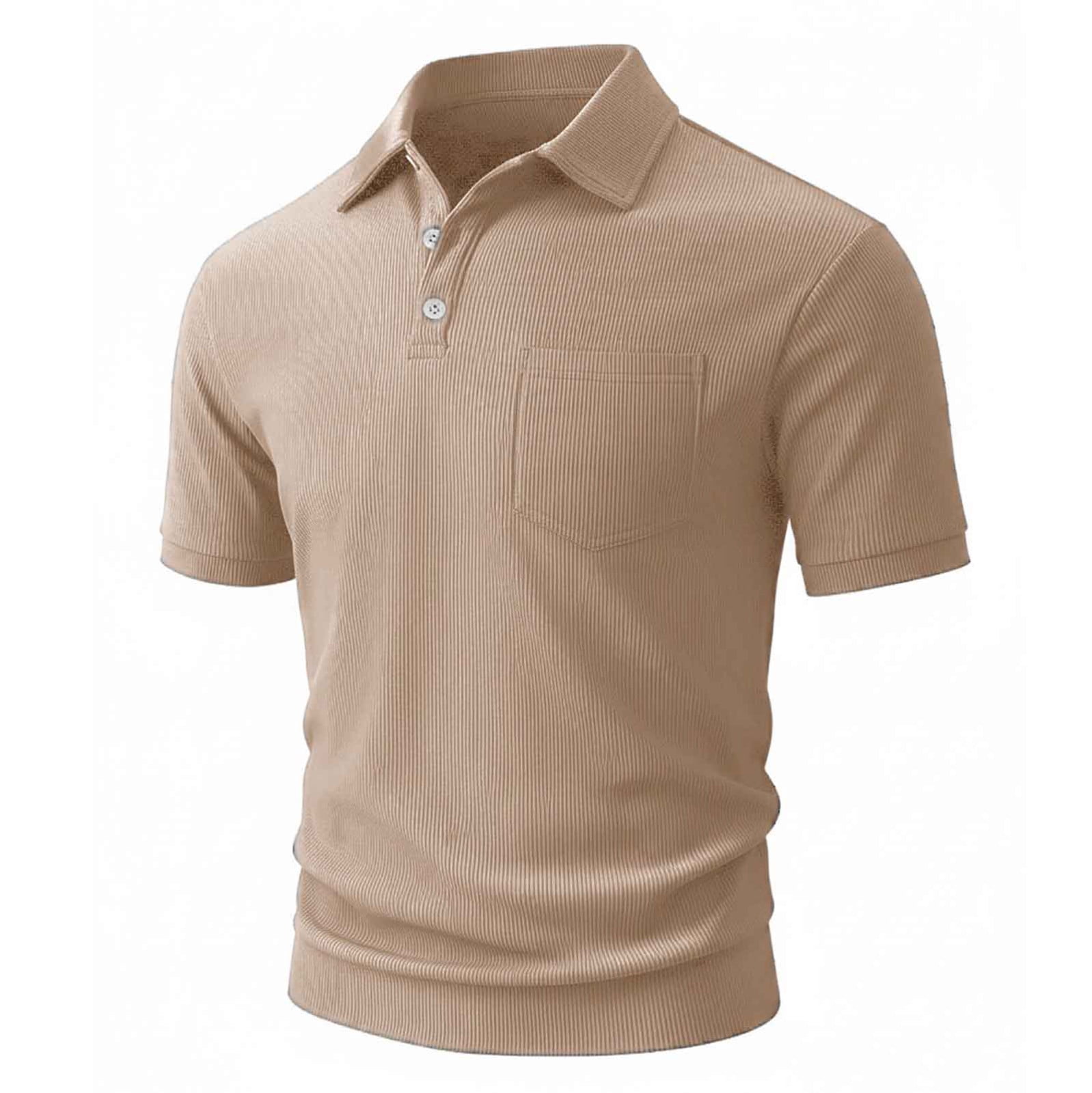 WIZUTIZ Men's Casual Corduroy Henley Shirts Short Sleeve Lightweight ...