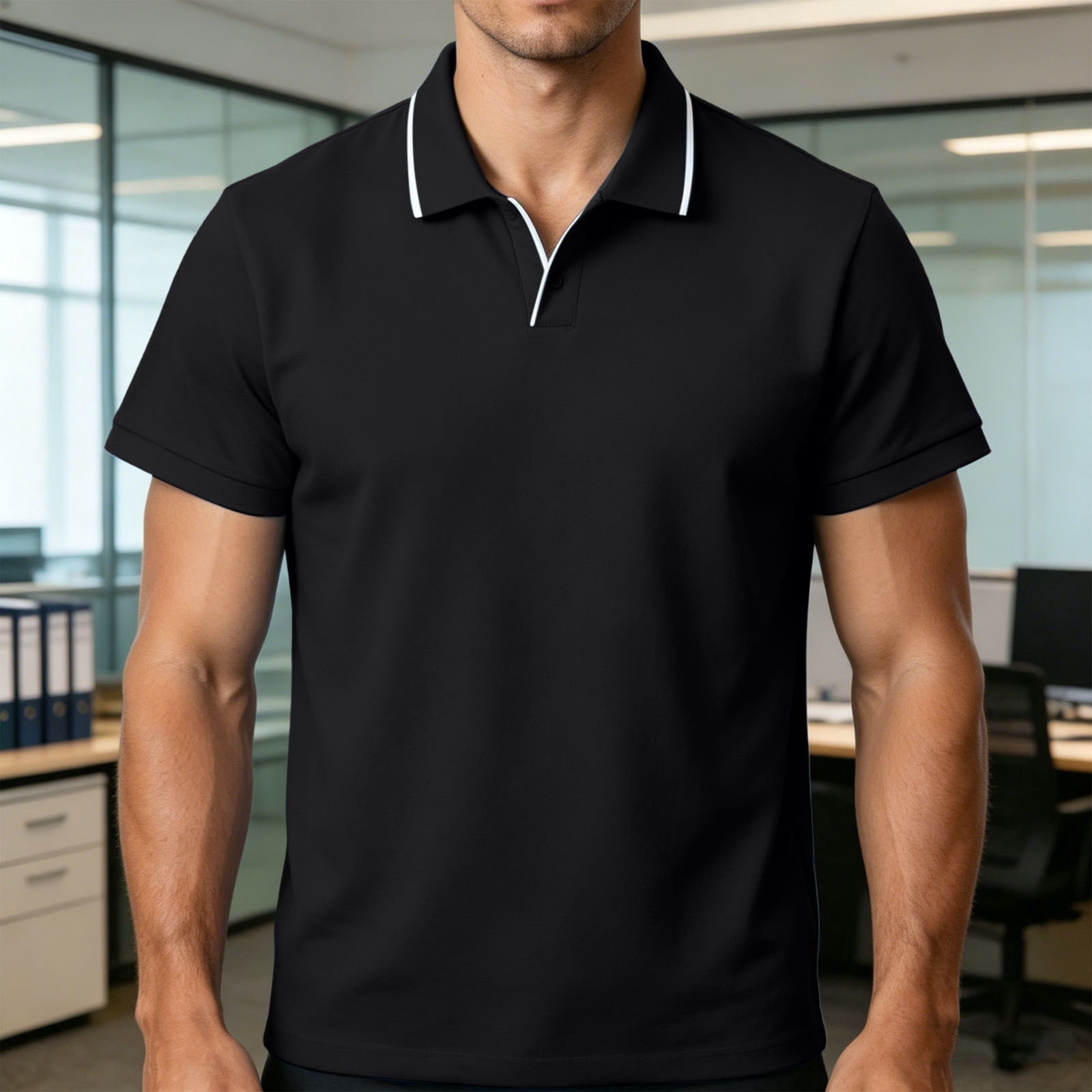 WIZUTIZ Men's Short Sleeve Shirts Casual Solid Breathable Shirts Shirt ...
