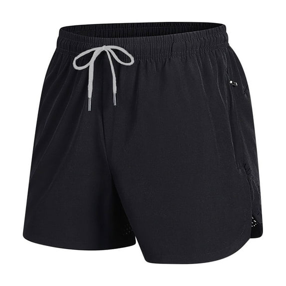 WIZUTIZ Running Shorts for Men Elastic Waist Drawstring Workout Short ...