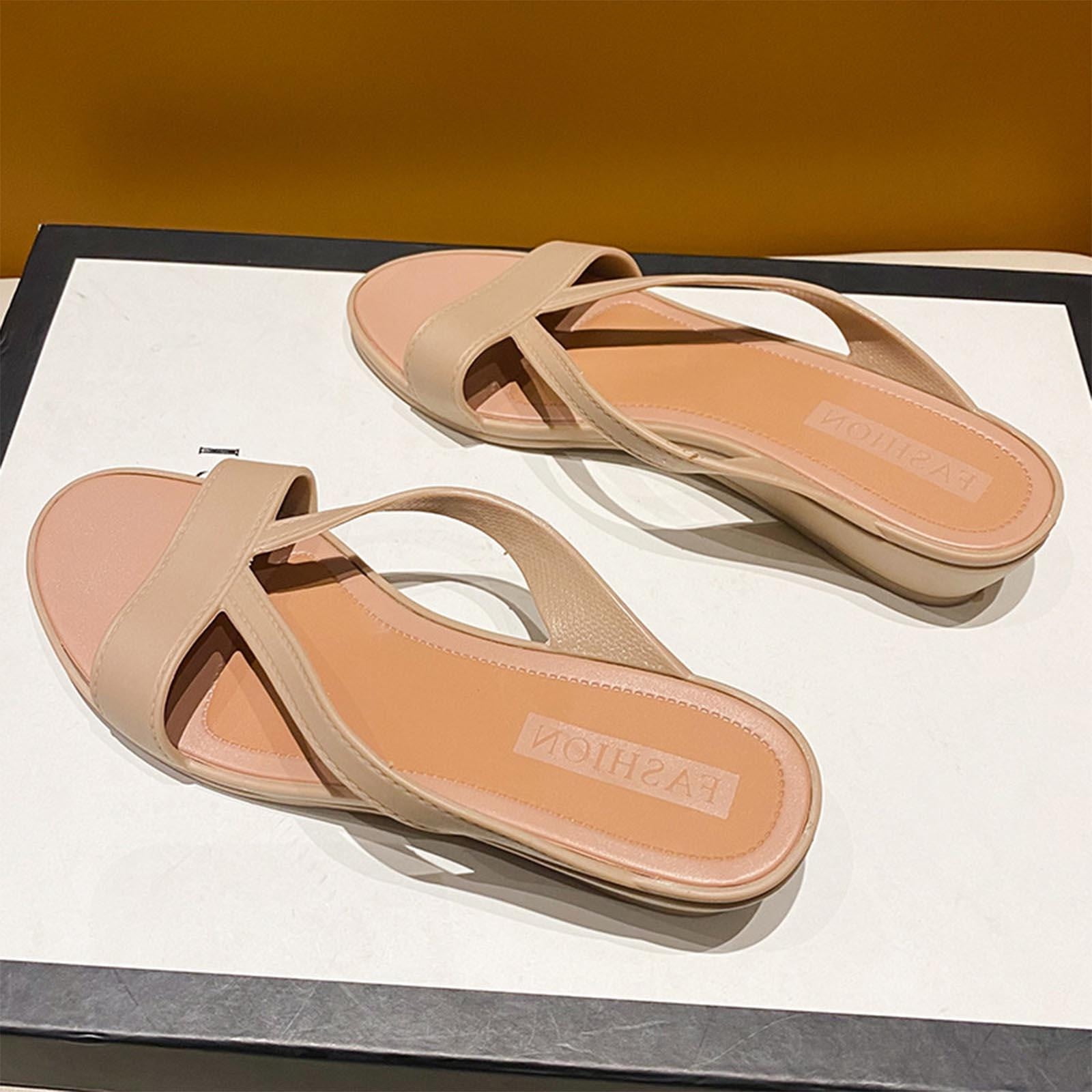 WIZUTIZ Shower Slippers for Women Walking Comfortable Retro Sandals ...