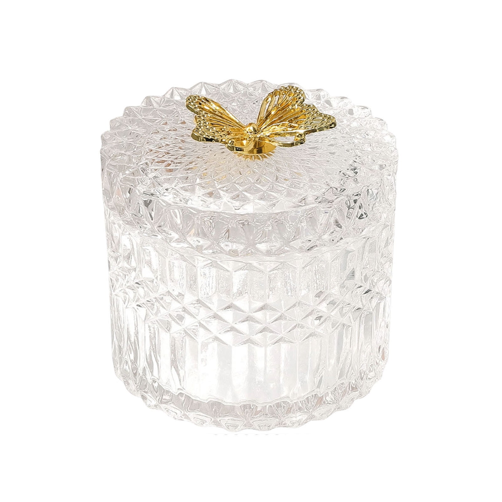 WIZUTIZ Small Glass Jewelry Jar 3.9*3.9in Vintage Canister with ...