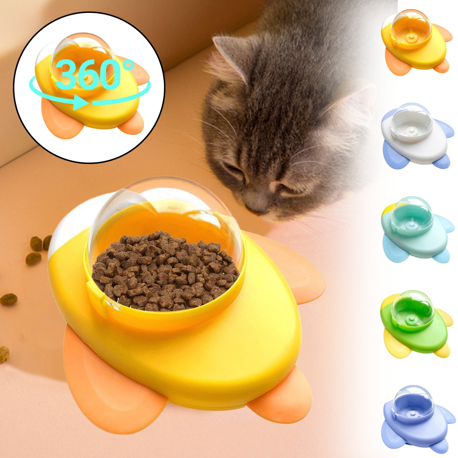 WIZUTIZ Toy Pet Spinning Leaky Ball for Relaxation While Eating Puzzle ...