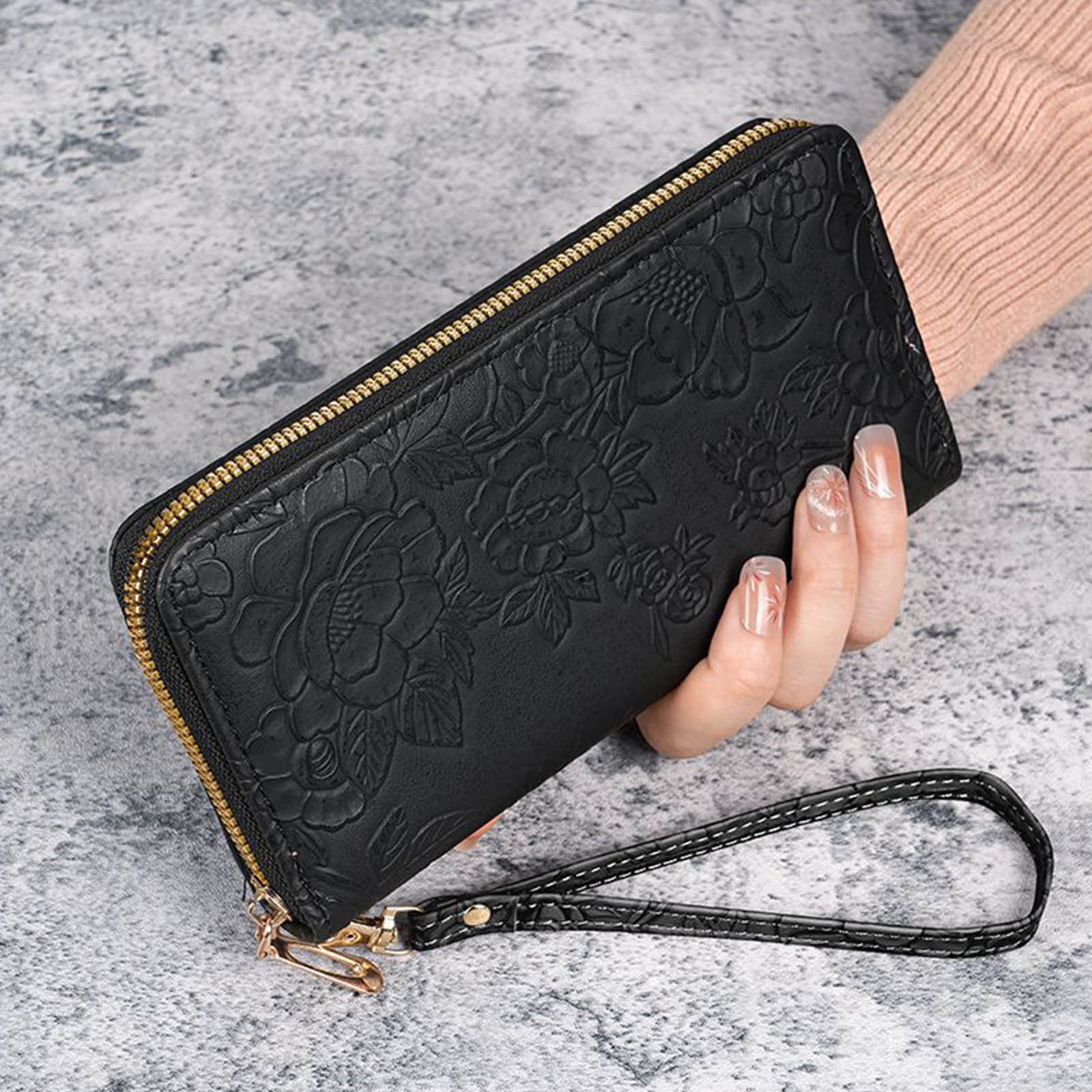 WIZUTIZ Women's Wallets & Purses with Credit Card Slots Billfolds Large ...