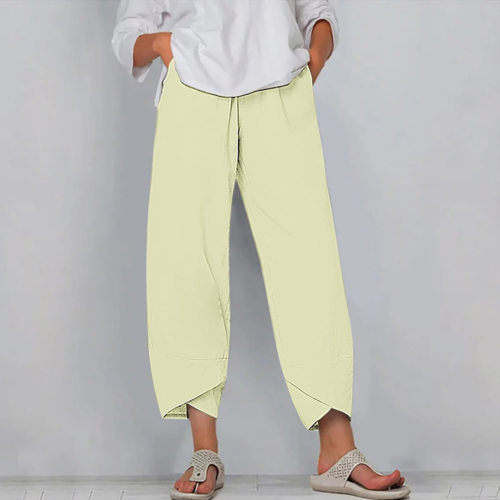 WIZUTIZ Work Pants Women Vintage Trendy Loose Wide Leg Slacks Pants ...