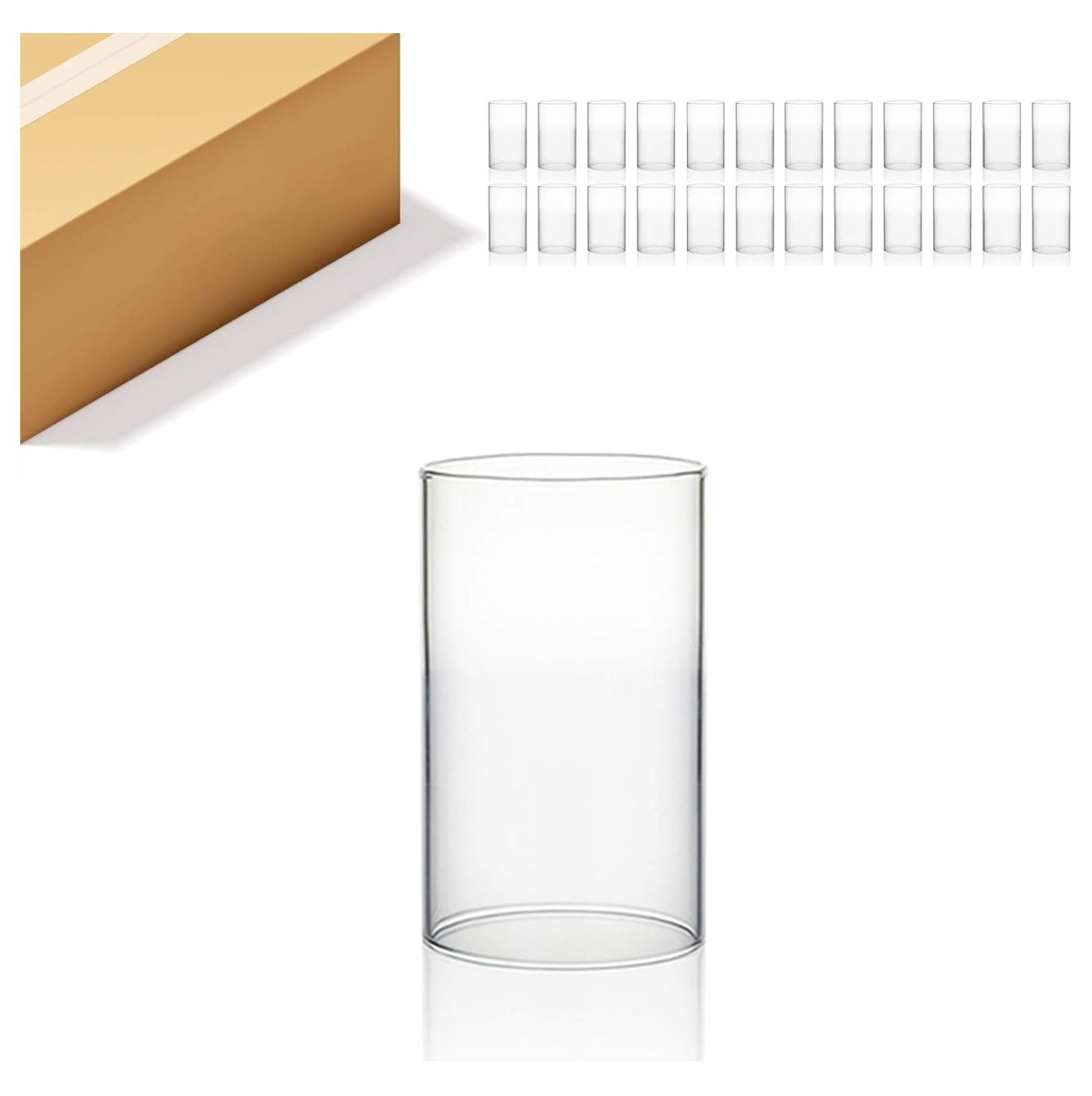 WIixle Candle Holder Sleeve, Wide 3.5", Height 6", Clear Glass Cylinder ...