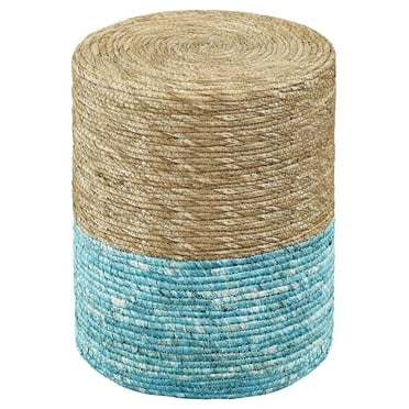 Margo Boho Round Pouf in Multi Color Braided Jute - Walmart.com