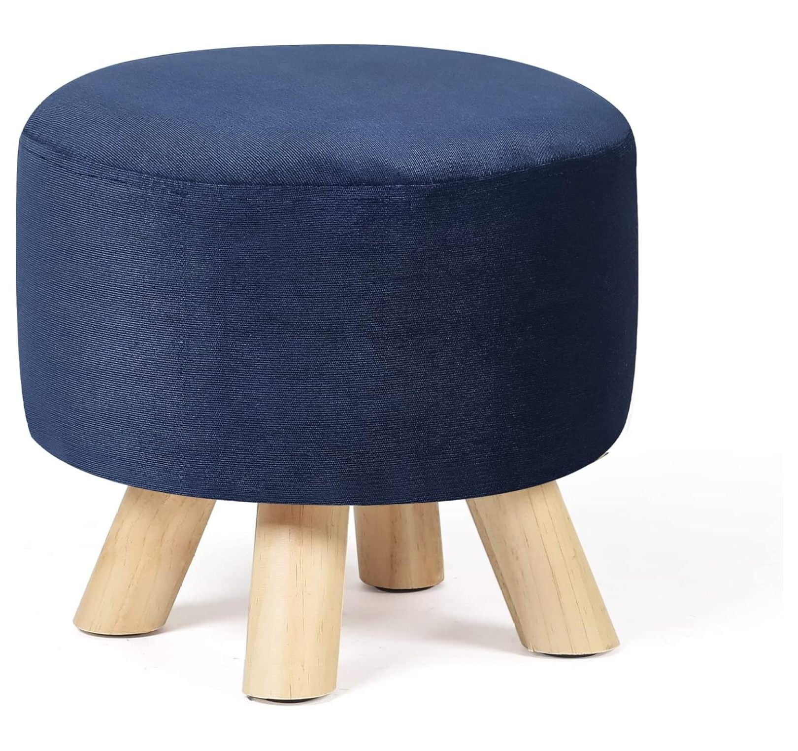 WIixle Round Small Footrest Ottoman Corduroy Padded Footstools with Non ...