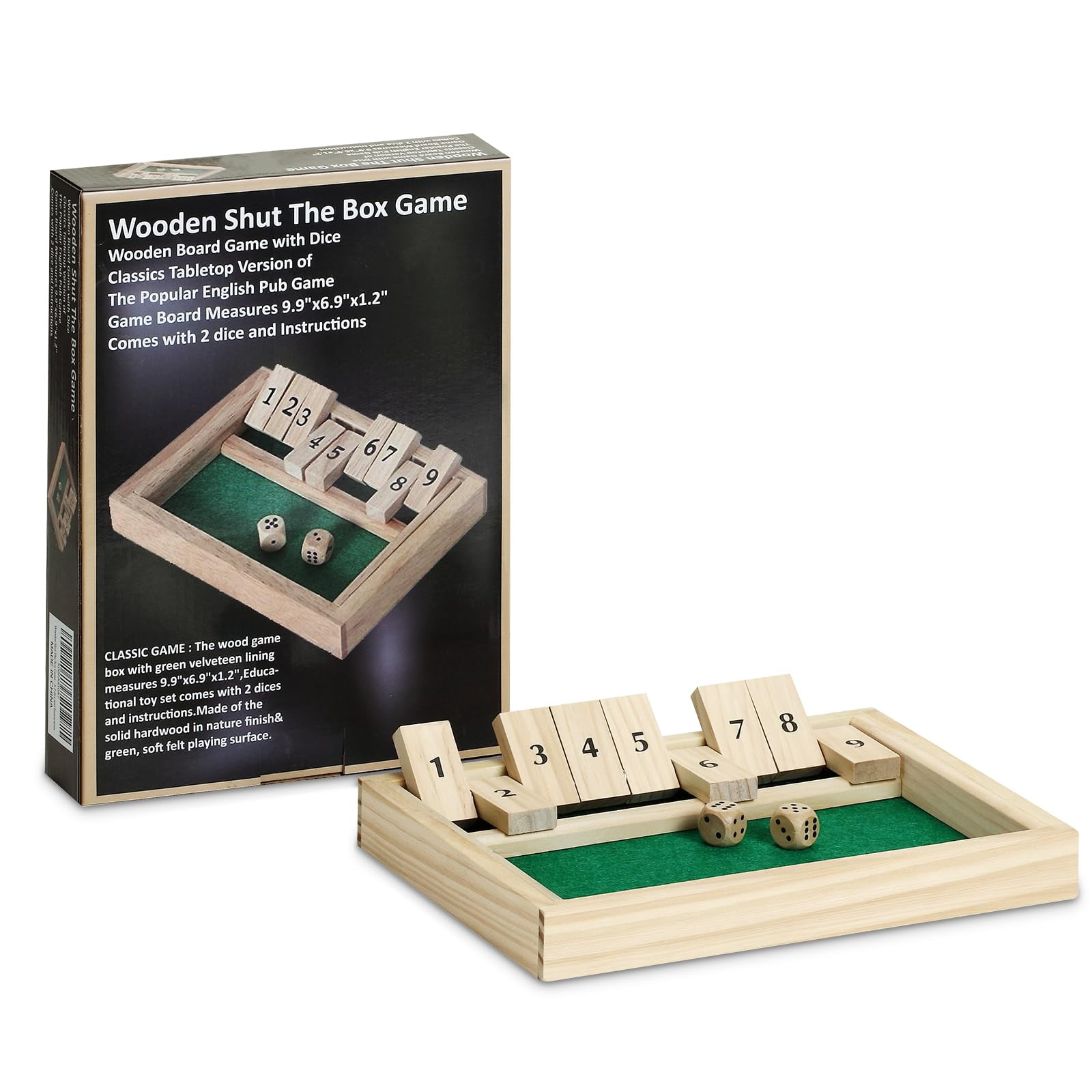WIn SPORTS Wooden Shut DHF10 The Box Game - Dice Game 2 Player,Board ...