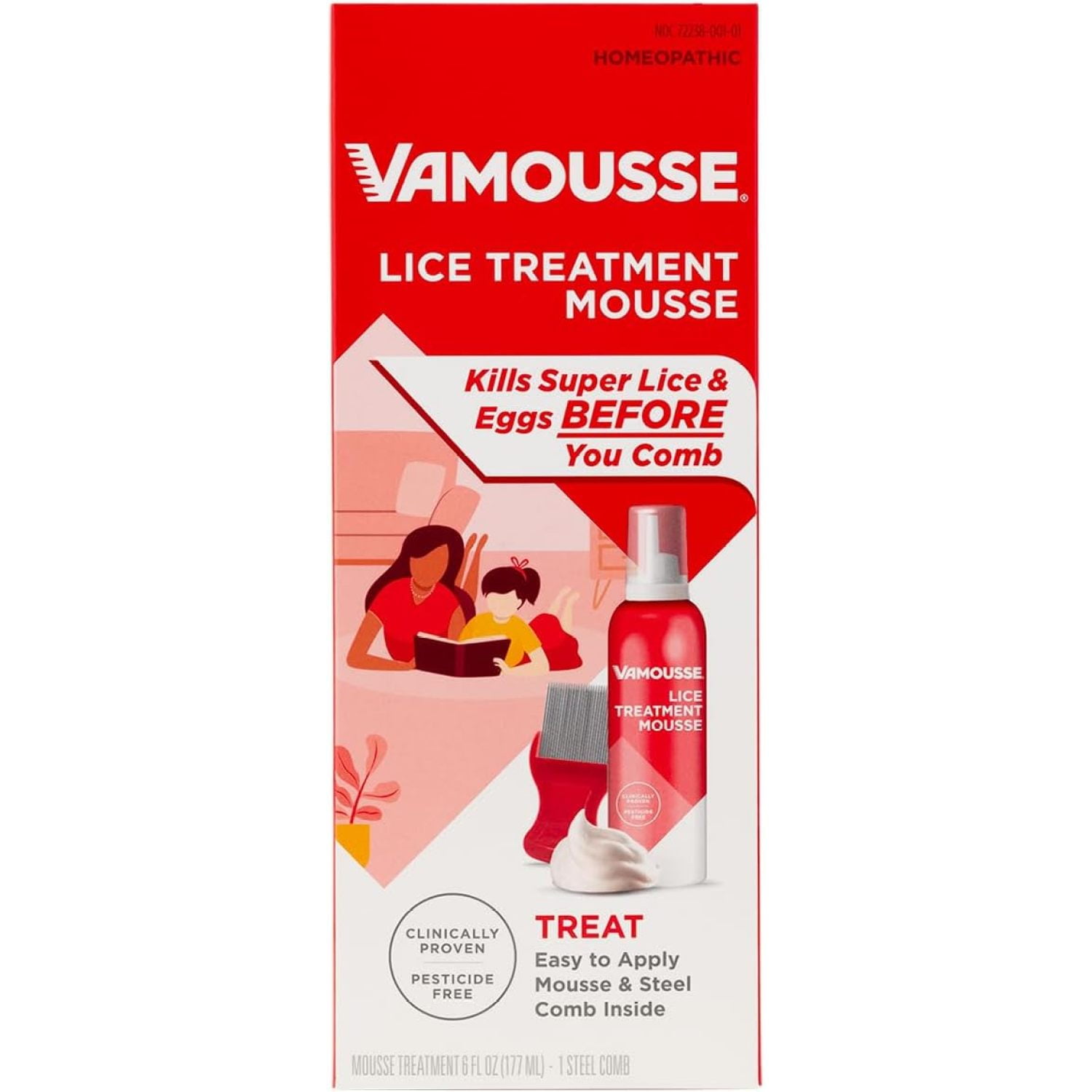 WJBP Lice Treatment Mousse (6 fl oz), Clinically Proven to Kill Super ...