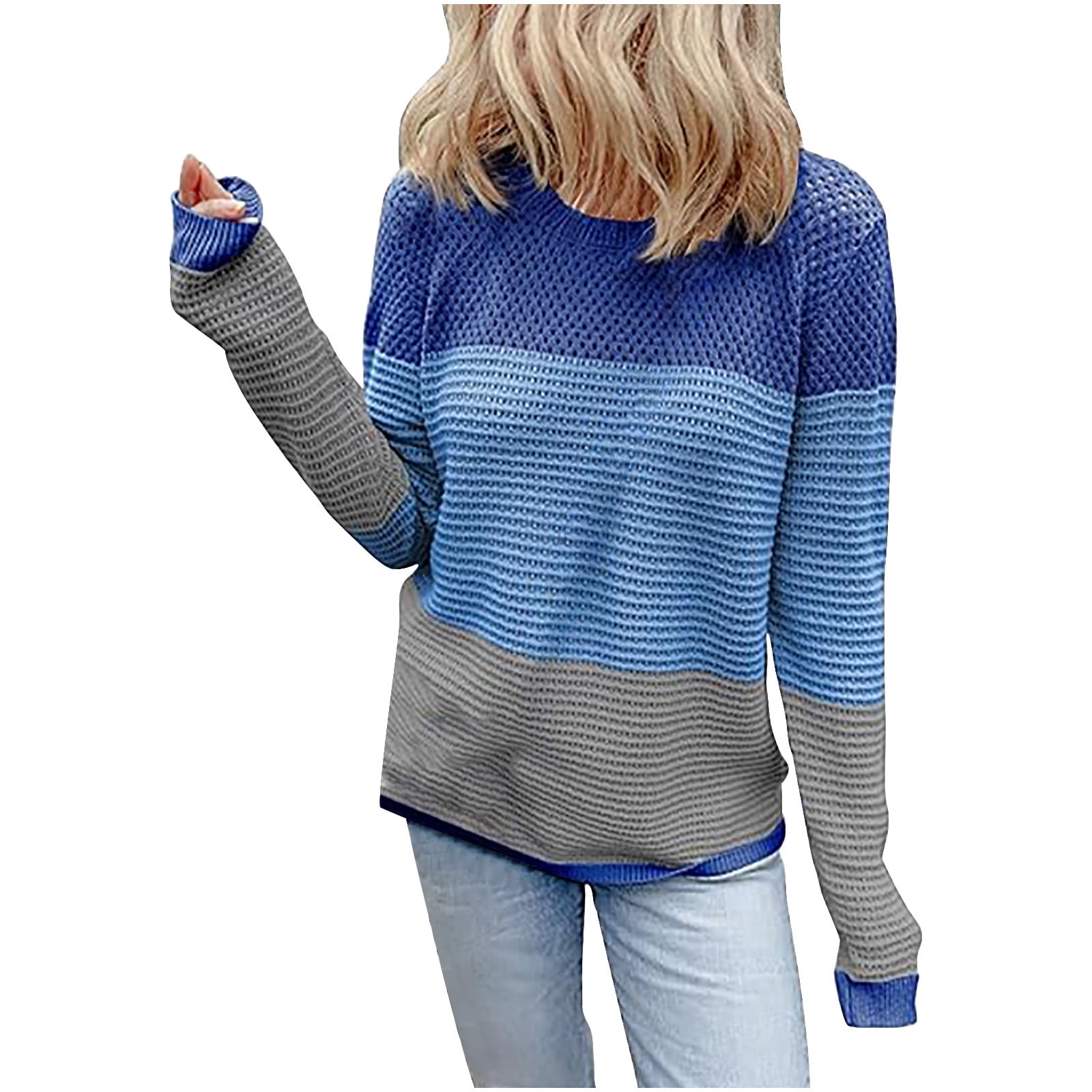 WJHWSX Sweaters for Women,Fall Sweaters,Crew NeCk,Comfort Fit,Solid ...
