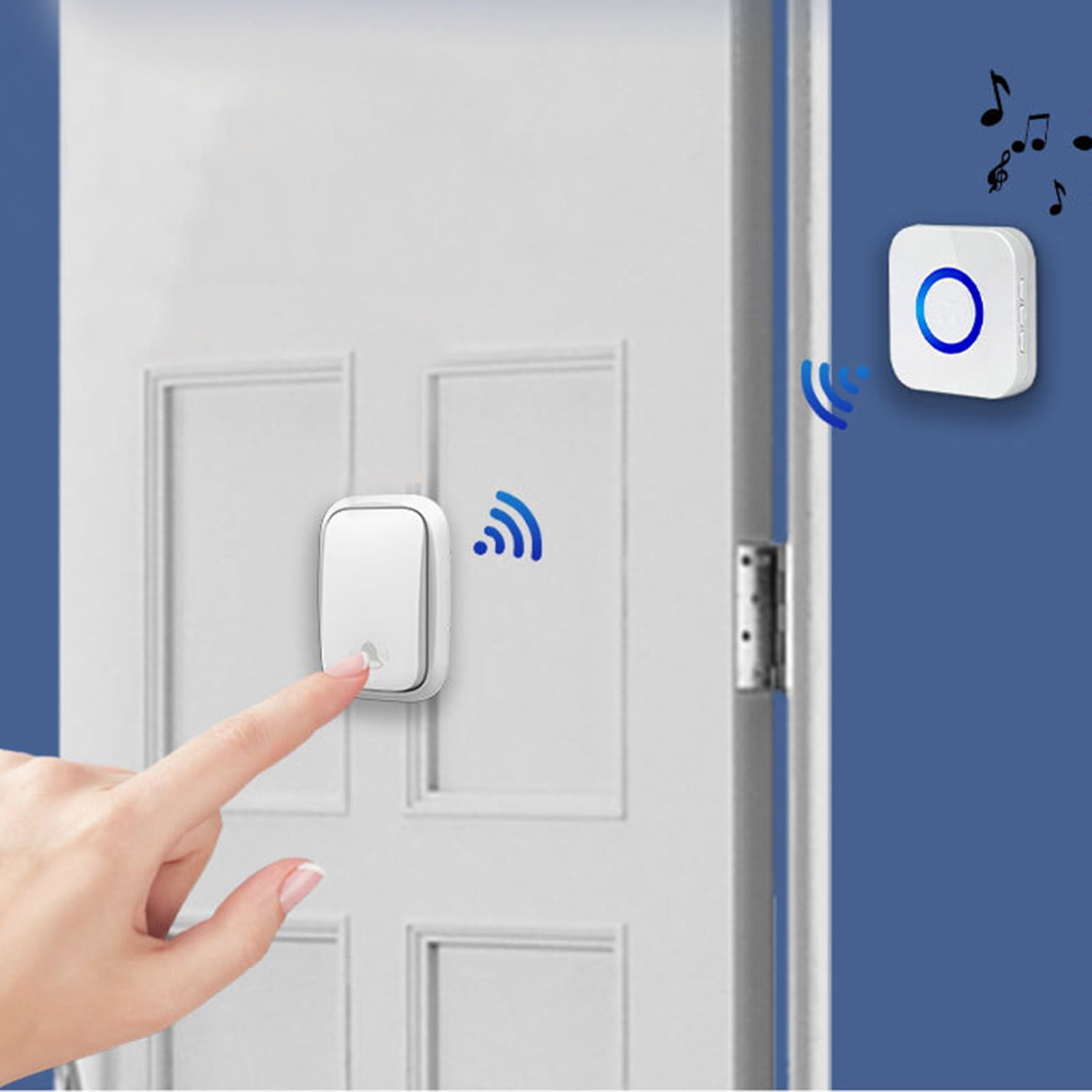 WJHWSX Wireless Doorbell,Smart Doorbell Wireless,LED Flashing for Hearing Impaired with 1 ...