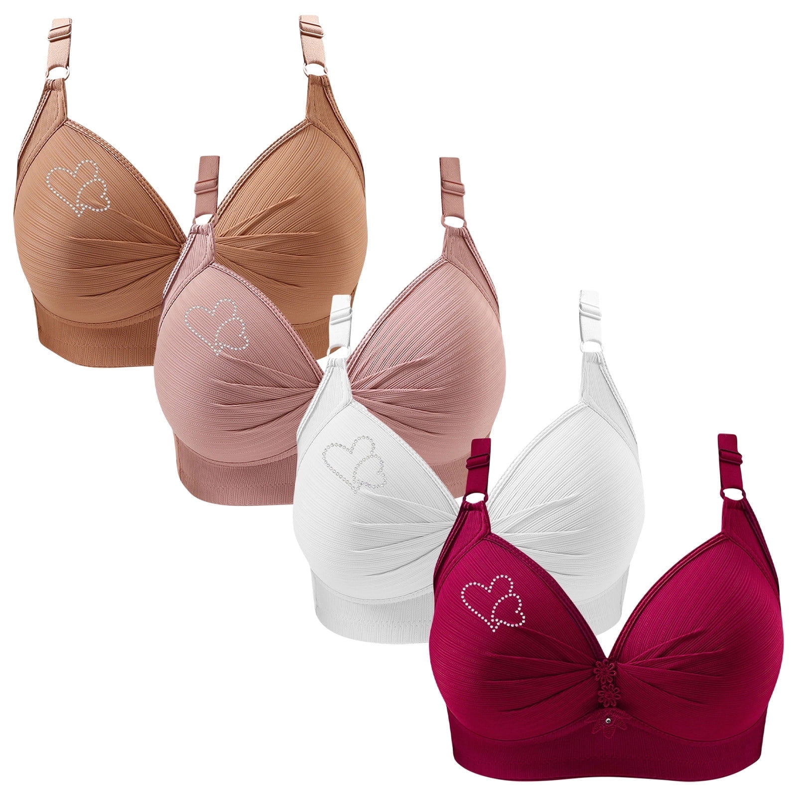 ATENAR 4PC Womens Bras,Wireless Bras for Women,Bras for Women,Soft ...