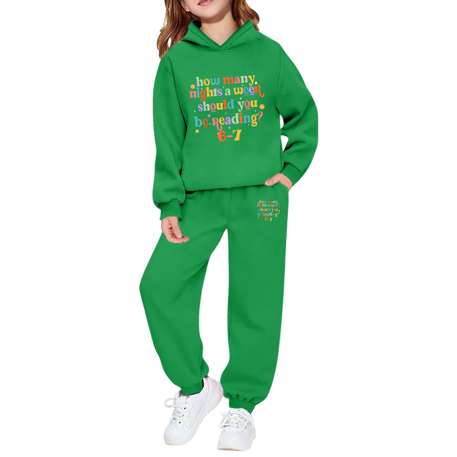 WJJIAO Christmas Girls Six Seven Tracksuits Meme 2 Piece Outfits Long ...