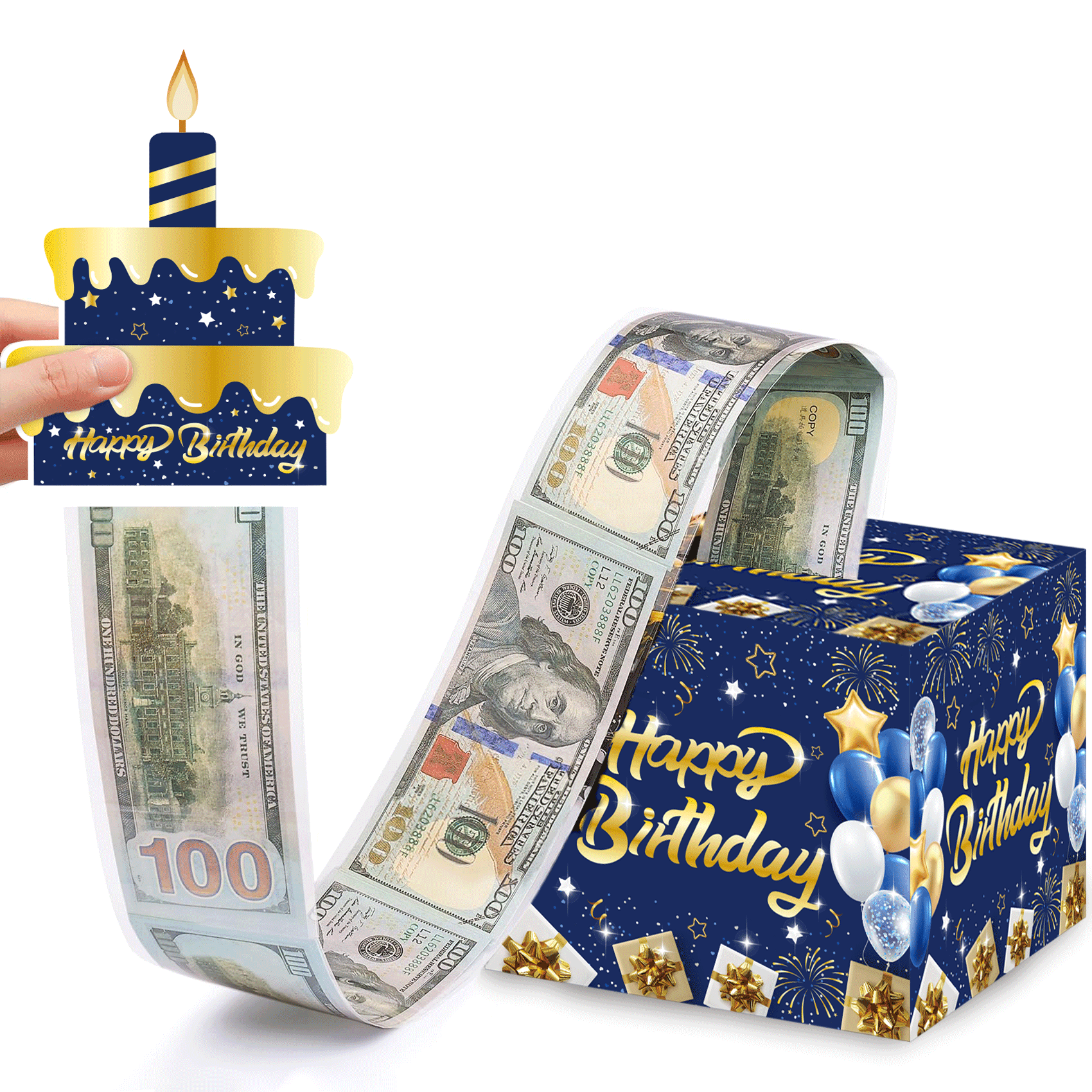 WJLF Birthday Money Box, Surprise Gift Box, Pull-Out Happy Birthday ...