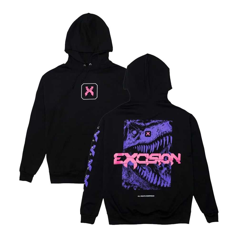 WJQ01 Excision Rex Hoodie 2024 Nexus Tour Black Merch Long Sleeve ...