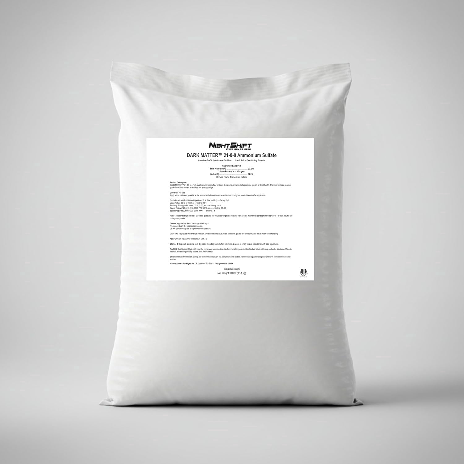 Wjsp Ammonium Sulfate Fertilizer 21-0-0 40 lbs Prill High Nitrogen for ...