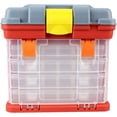 WJSP Heavy Duty Plastic Storage Box Red 10.25 Inch 4 Drawers With ...