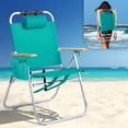 WJSP Tall Beach Chair Green 17 Inch Seat Height Aluminum Backpack ...