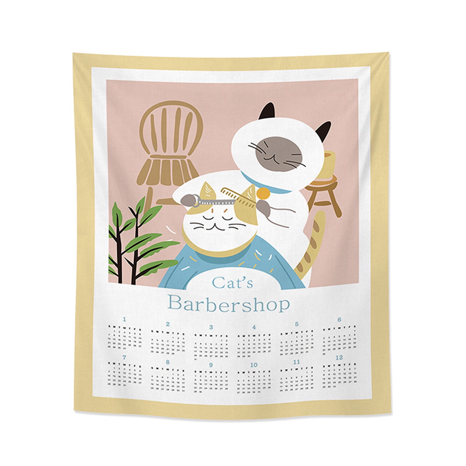 WJSXC 2024 Calendar Hanging Cloth Background Cloth Bedroom Wall ...