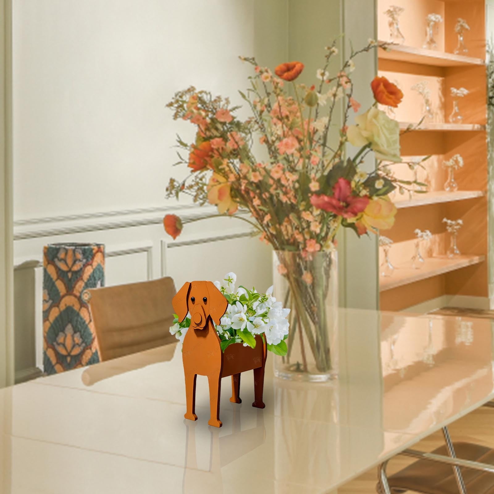 WJSXC Dog Flower Pot Flower Pot Dog Planter Garden Art Crafts Dog ...