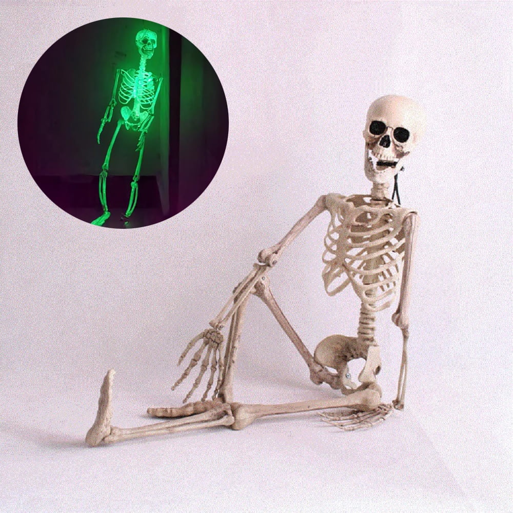 WJSXC Halloween Luminous Skeleton Decorations, 28" Posable Joints ...