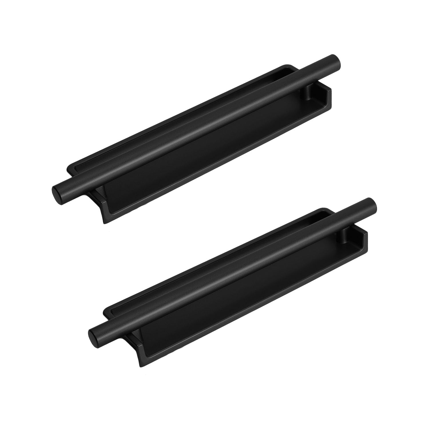 WJXFHTD 2Pack Recessed Drawer Pulls Modern Fashion Zinc Alloy Handle ...