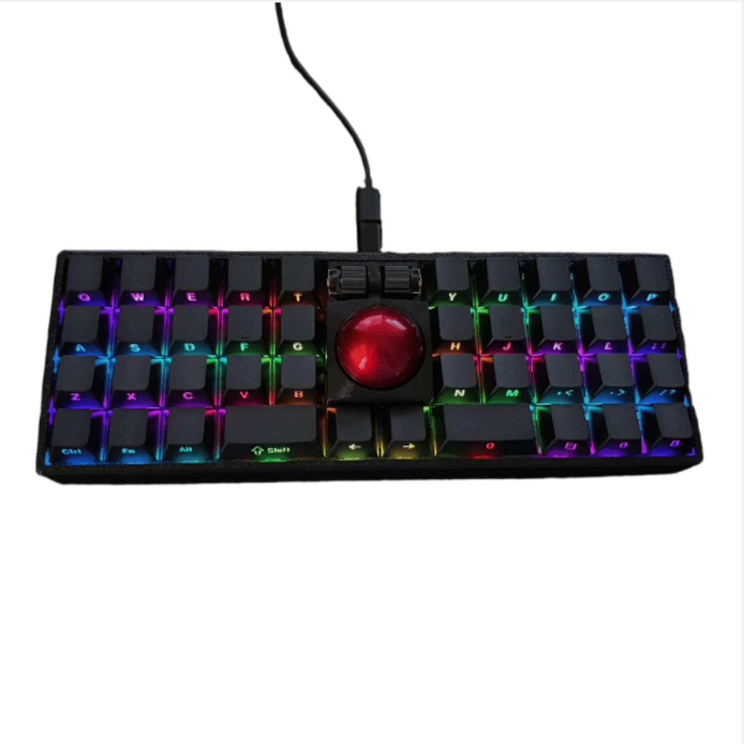 WK 40 BALL Small Configuration Trackball Keyboard Supports Via Key ...