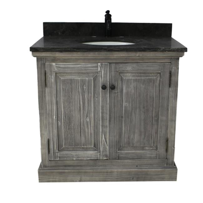WK1836-G plus WK Top 37 in. Rustic Solid Fir Sink Vanity In Grey-No ...